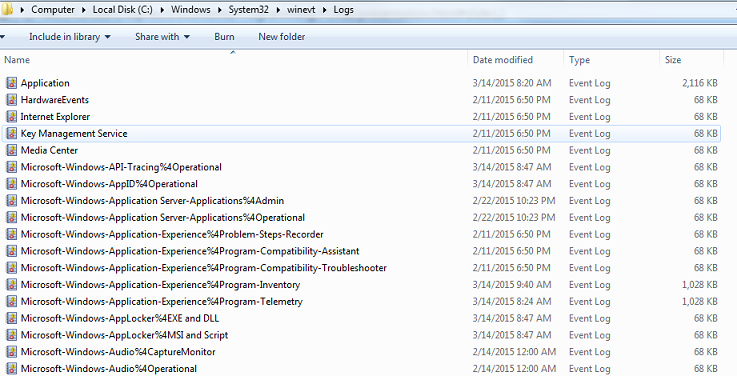 Event Logs in XP and Vista+